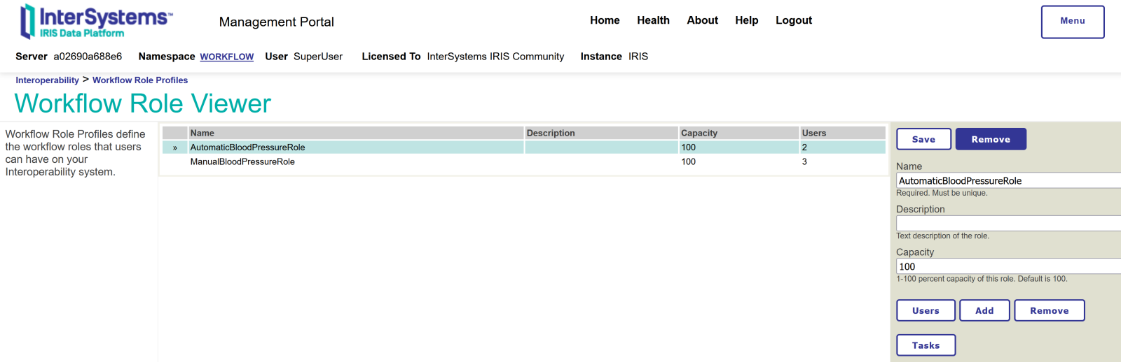 Flujos de tareas con InterSystems IRIS Workflow Engine - Configuración